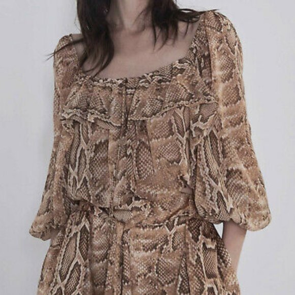 Zara | Tops | Zara Snake Print Crop Top | Poshmark